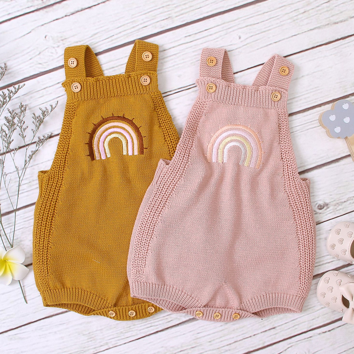 Rainbow Sweater Romper - Meadow Ivy